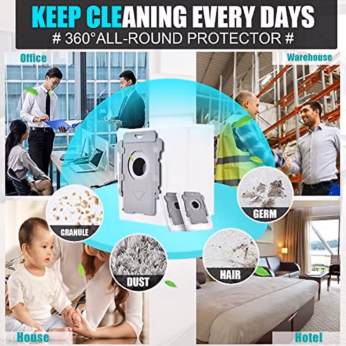 16 Packs For irobot Roomba bag Vacuum Bags, Replacement For irobot Roomba bag i8 i8+, For Irobot Roomba Bags i8Plus i7 Plus, i8, i3, i4,J7+, J7 S9 Plus