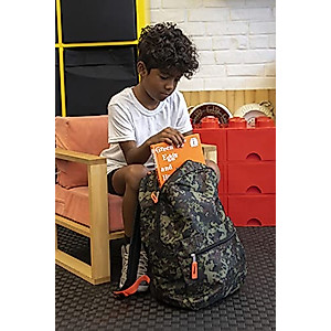 Trail maker Boys Printed Backpack with Pencil Pouch for School, Travel, Hiking, Camping for Kids (Military Camo)