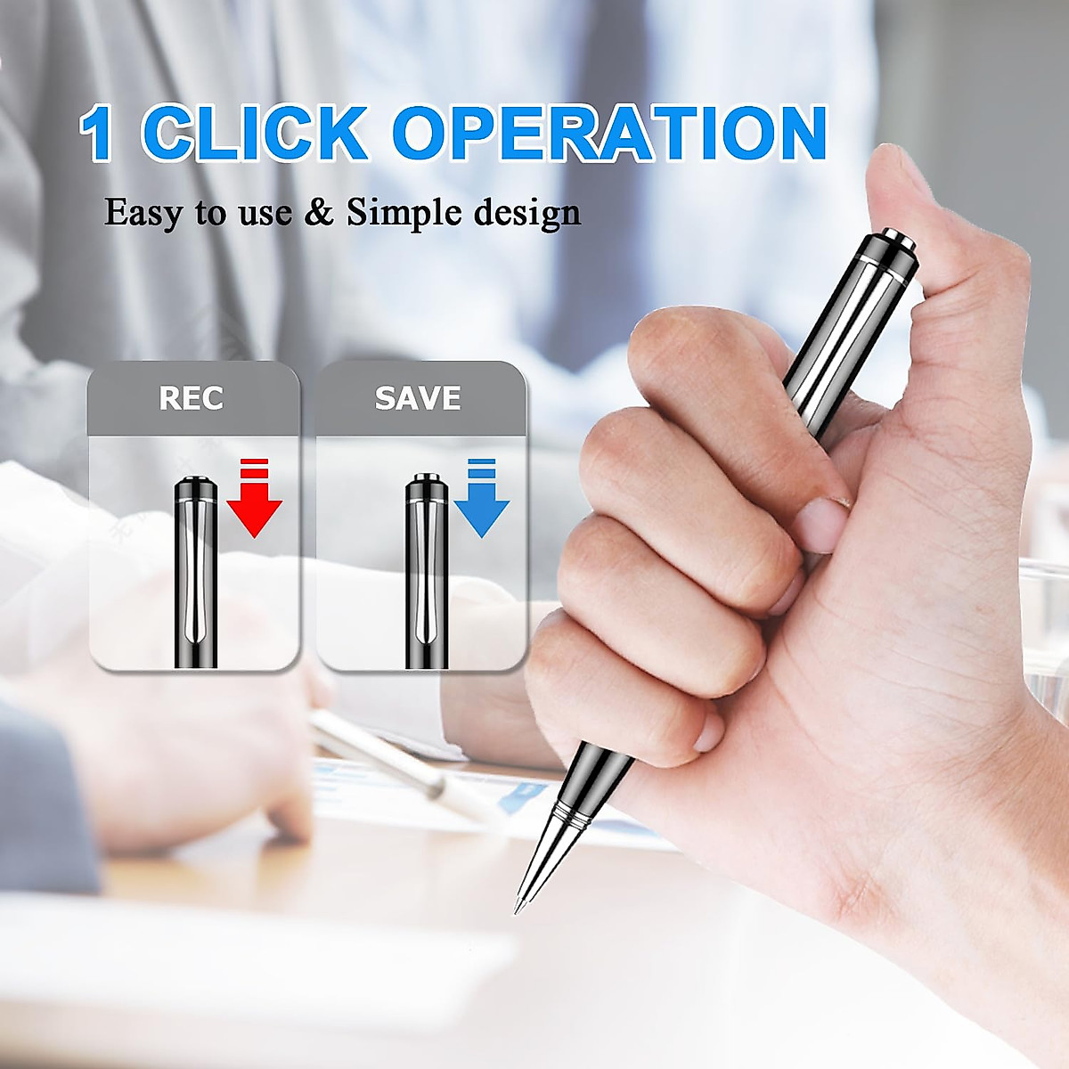 64GB Digital Voice Recorder Voice Activated Recorder for Lectures Meetings - Wohlman 4880 Hours Sound Audio Recorder Dictaphone Recording Device with Playback,Password