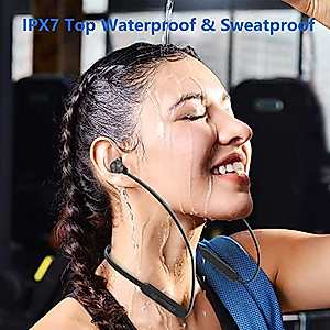 Xvicyoyr Bluetooth Headphones,V5.2 Wireless Bluetooth Earbuds w/Mic in-Ear Magnetic Neckband Earphone 30Hrs Playtime, IPX7 Sweatproof Deep Bass Headset for Phone Call Music Sports