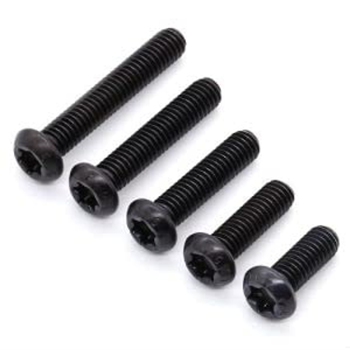 Glvaner M6-1.0 x 30mm (25 pcs) Button Head Torx Drive Machine Screws, 10.9 Grade Alloy Steel, Black Oxide Finish, Full Thread Coverage