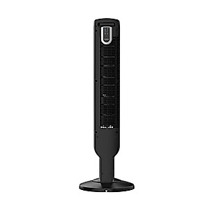 Lasko Oscillating Tower Fan, Remote Control, Timer, Dark Mode, 4 Speeds, for Bedroom, Living Room, and Office, 36”, Black, T36511, Large