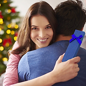 Lainrrew 12 Pcs Jewelry Gift Boxes, Cotton Filled Cardboard Paper Jewelry Box Gift Cases Bulk Necklace Earring Bracelet Ring Box for Birthday, Wedding, Mother's Day, 1.6 x 8.2 x 0.78Inches