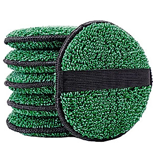 POLYTE Microfiber Buffing and Cleaning Pad (6 Pack, 5 in Round, Green)