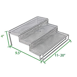 Mind Reader 3 Tier Metal Mesh Kitchen Storage Organizer, 2 Pcs, Silver