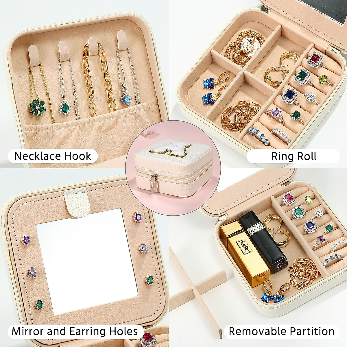 Parima Birthday Gifts for Women -2 Pieces Travel Jewelry Case Set, Travel Gifts Friend Gifts for Women Personalized Gifts Unique Gifts Christmas Gifts for Women Personalized Jewelry Boxes for Women