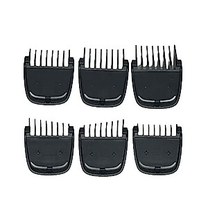 Trimmer Replacement 6 Piece Set (for Extra Wide 41mm T Blade Only) Haircut Guide Guard Comb for Philips Norelco Multigroom (View Photos and Description for Compatible Models and Blade Sizes)
