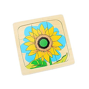 Montessori Children Wood Plant Education Toy Baby Toddler Life Cycle of Sunflower Puzzles Jingsaw Preschool Brinquedos Juguets