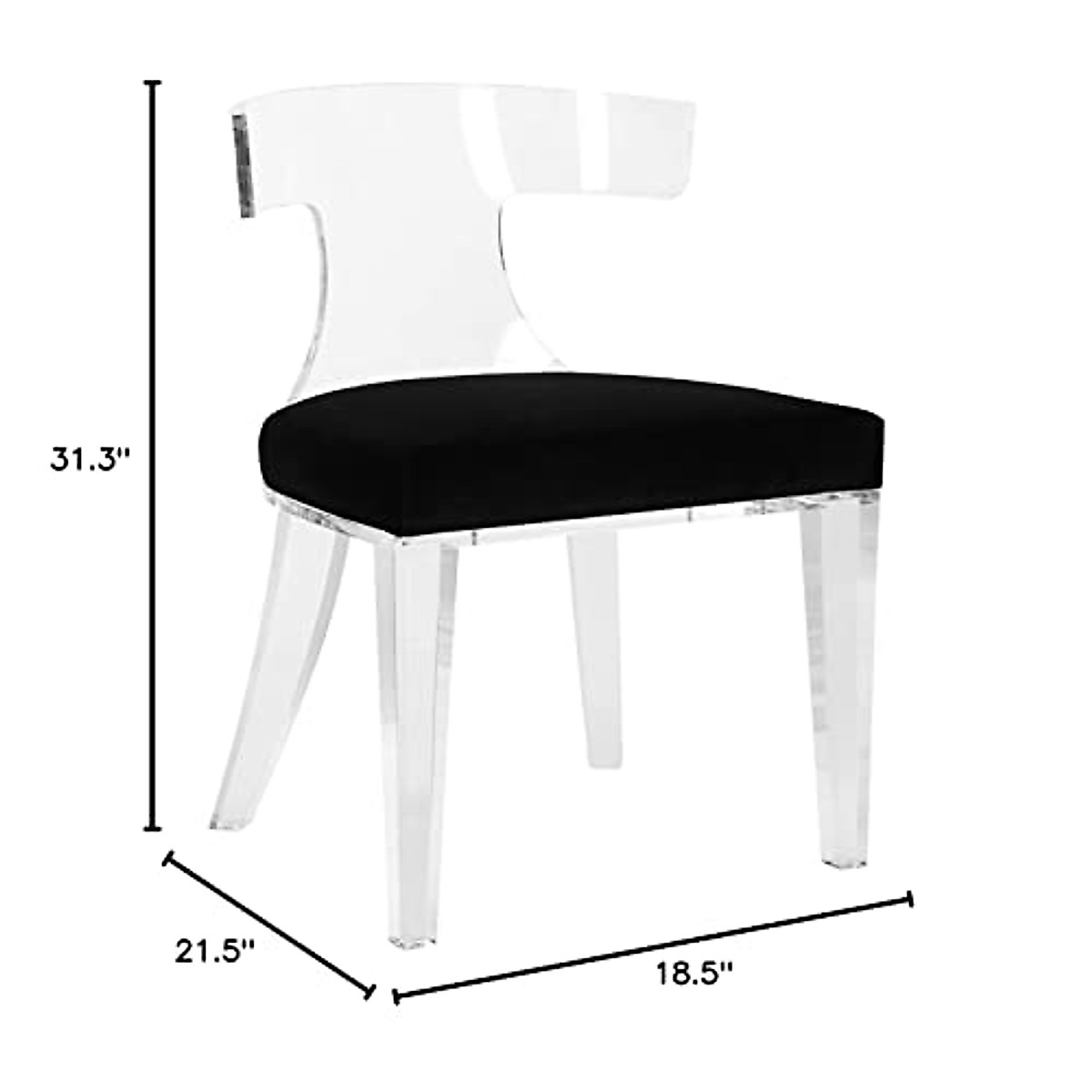 Safavieh Couture Home Rhys Black Velvet and Clear Acrylic Dining Chair