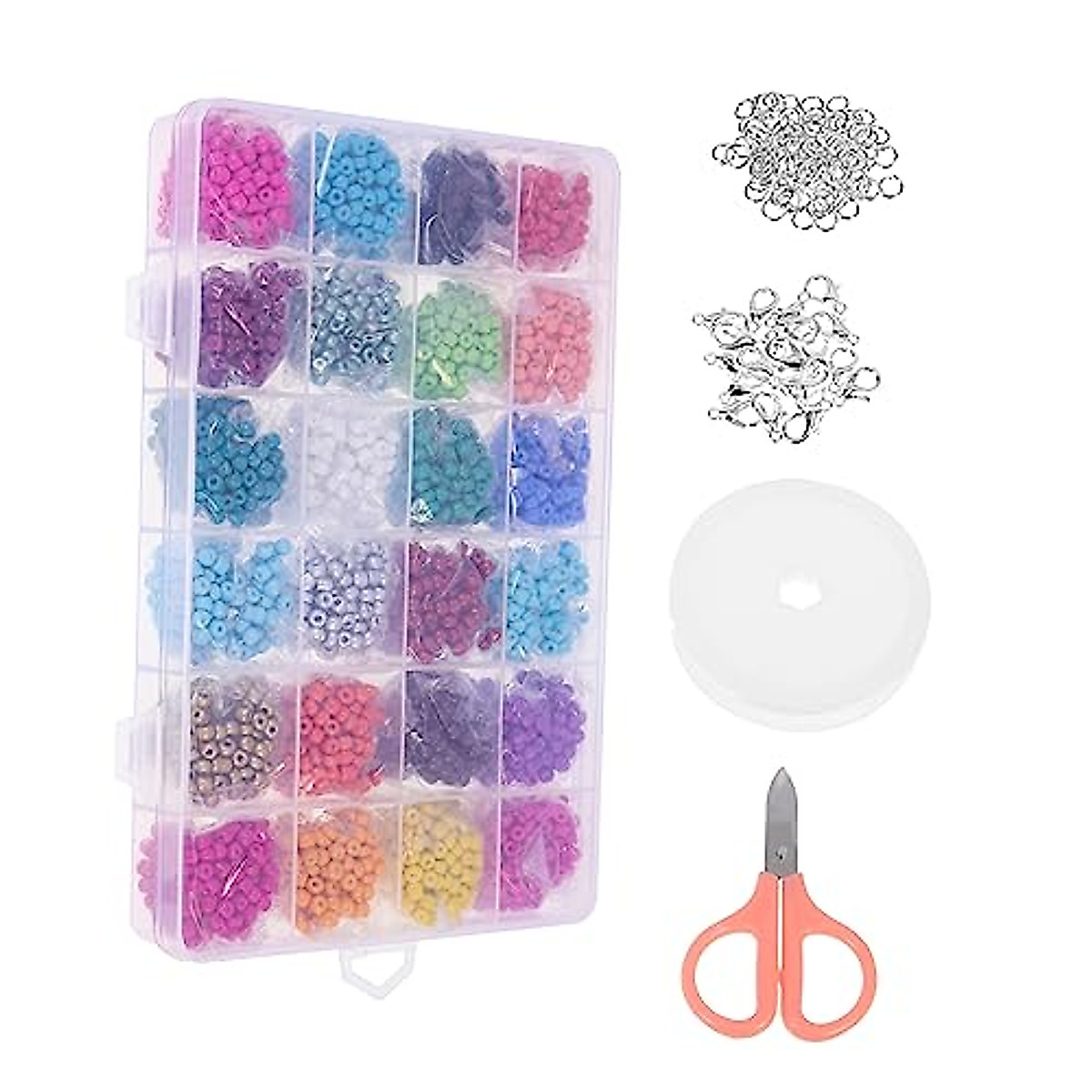 EXCEART 1 Set Hand Beaded Gemstone Loose Beads Charm Spacer Beads Bracelet Bead Kit DIY Bracelet Beads Crystal Beads Necklace Spacer Beads Pastel Beads Bead Necklace Glass Crystal Line