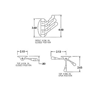 FPL Door Locks H2008 Triple Folding Garment Hook in Polished Chrome