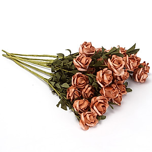 Folora 6 PCs Lifelike Artificial Rose Flowers with Stem, Flower Arrangement DIY Decoration Bouquet for Wedding Home Garden Decoration, 19 Inches