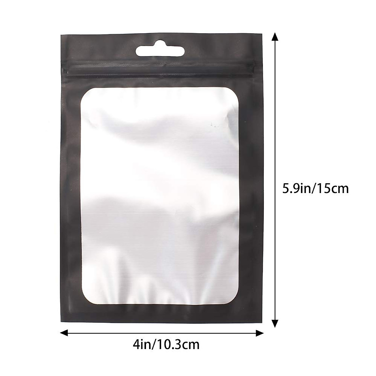 NACTECH 100 Pieces Smell Proof Bags Resealable Mylar Bags Ziplock Food Storage Bags with Clear Window Coffee Beans Packaging Pouch for Food Self Sealing Storage Supplies
