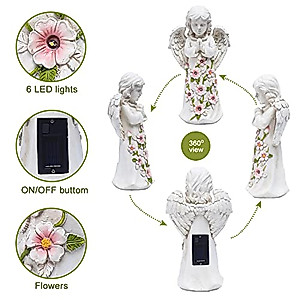 Nacome Angel Outdoor Garden Decor Statues – Solar Garden Figurines Gifts for Mom Grandma Women