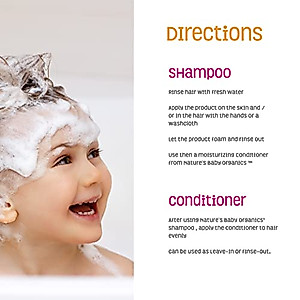Nature's Baby Shampoo And Conditioner Combo Pack, Tear Free, Sulfate Free, Formulated for Sensitive and Problem Skin - 16 oz Shampoo & 8 oz Conditioner, Vanilla Tangerine, 2 Pack