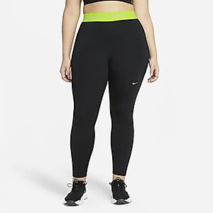 Nike Pro 365 Women's Mid-Rise Crop Leggings, Black/Volt/White, X-Large