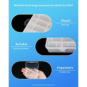 75Pcs Small Bead Organizer Box, Clear Rectangles Bead Storage Containers with Lids, Plastic Craft Storage Box Bead Cases, Mini Small Parts Organizer for Jewelry Nail Screws Seeds and Labels