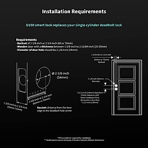 Aqara Smart Lock U100, Fingerprint Keyless Entry Door Lock with Apple Home Key, Touchscreen Keypad, Bluetooth Electronic Deadbolt, IP65 Weatherproof, Supports Apple HomeKit, Alexa, Google, IFTTT, Gray