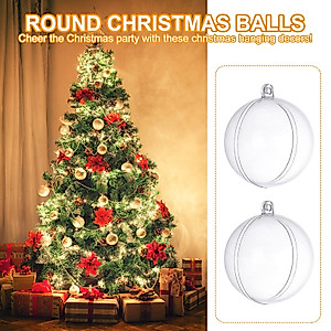 20pcs Christmas Clear Ball 50mm Plastic Fillable Ornaments Balls for Xmas Tree DIY Crafting Wedding Holiday Home Decor Party Supplies