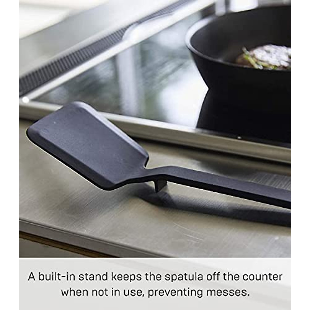 Yamazaki Home Silicone Spatula, Silicone, No Assembly Req., Black