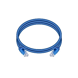 Monoprice Cat6 5ft Blue 12-Pk Patch Cable UTP 24AWG 550MHz Pure Bare Copper Snagless RJ45 Flexboot Series Ethernet Cable