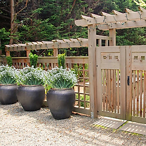 LXAFGP 8 Bundles Artificial Flowers Fake Greenery Outdoor UV Resistant Plants Faux Plastic Plants for Outdoor Shrubs Indoor Home Window Garden Wedding Porch Box Hanging Plants Decor (White)