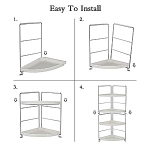 2 Tier Bathroom Organizer Countertop, Vanity Tray Cosmetic & Makeup Counter Storage Shelf Kitchen Spice Rack, White and Silver