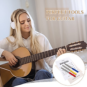 Tarpop 3 Pieces Tapered Guitar Nut Files Nut Slotting Files Set Double Edge Fret File Electric Guitar Fret Tools Fret Crowning Files for Bass (Guitar)