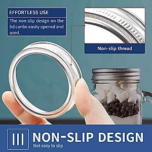 Wide Mouth Canning Rings, 24 PCS Mason Jar Rings Wide Mouth Split-Type Seals Canning Jar Rings, Metal Replacement Canning Bands Rust and Leak Proof Reusable Jar Rings for Large Mason Jars