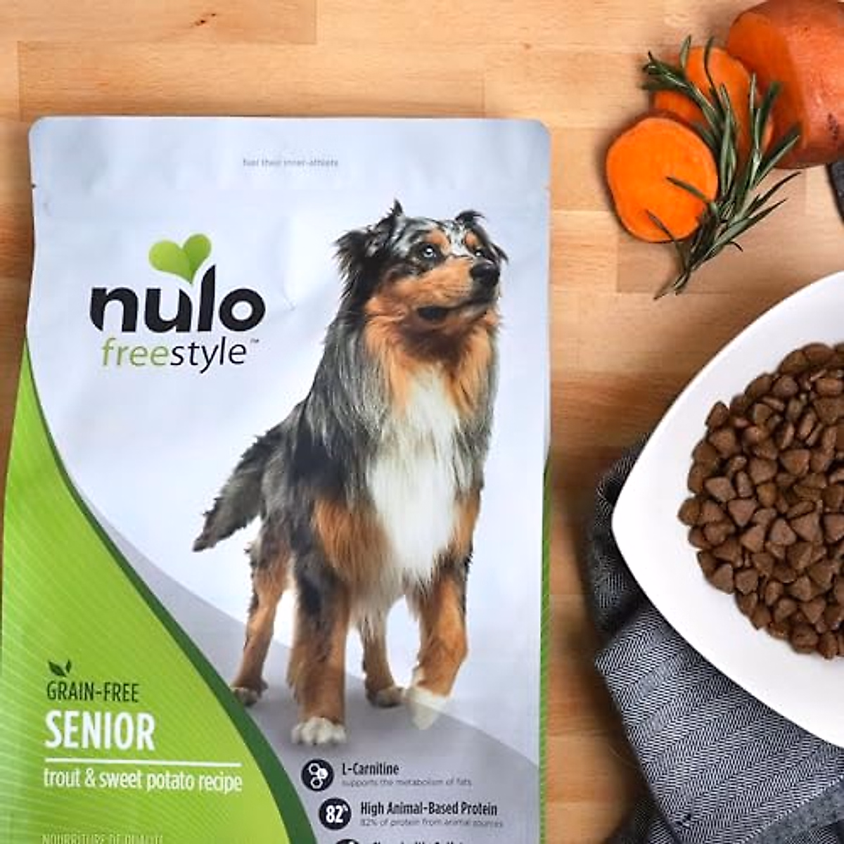 Nulo Freestyle All Breed Senior Dry Dog Food, Premium Grain-Free Dog Kibble with Healthy Digestive Aid BC30 Probiotic and Chonoitin Sulfate for Hip & Joint Support, 6 Pound (Pack of 1)