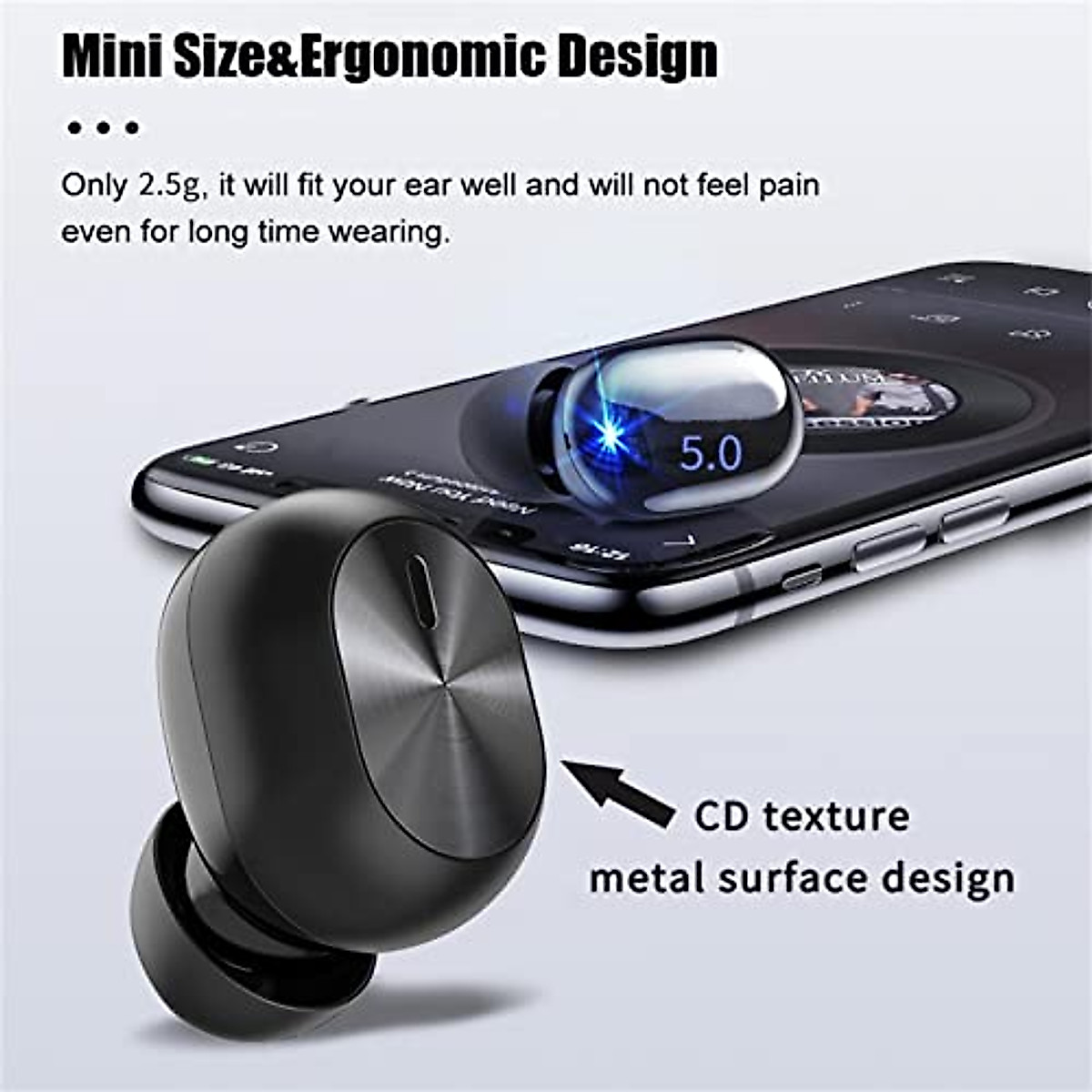 MUDUH Macaron Color Single Ear Bluetooth Earbuds, F911 in-Ear Mini Headset, Stereo Sound Waterproof Bluetooth 5.0 Wireless Sports Earphones