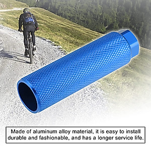 X AUTOHAUX Pair Aluminum Alloy Rear Foot Pegs Footrests Universal Blue for BMX MTB Bike Bicycle Fit 3/8 Inch Axles