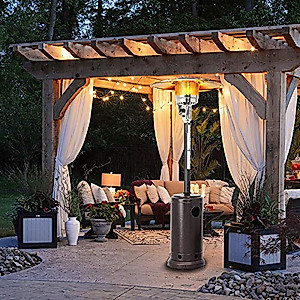 ZIOTHUM 48000 Btu Outdoor Heaters for Patio Propane, Outdoor Heaters for a 15-Foot Diameter Heat Range, Propane Heaters Outdoor with Simple Ignition System, Wheels, Party, Brown