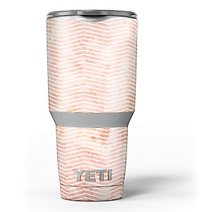 Design Skinz The Apricot Grunge Surface with Chevron - Skin Decal Vinyl Wrap Kit Compatible with The Yeti Rambler Cooler Tumbler Cups