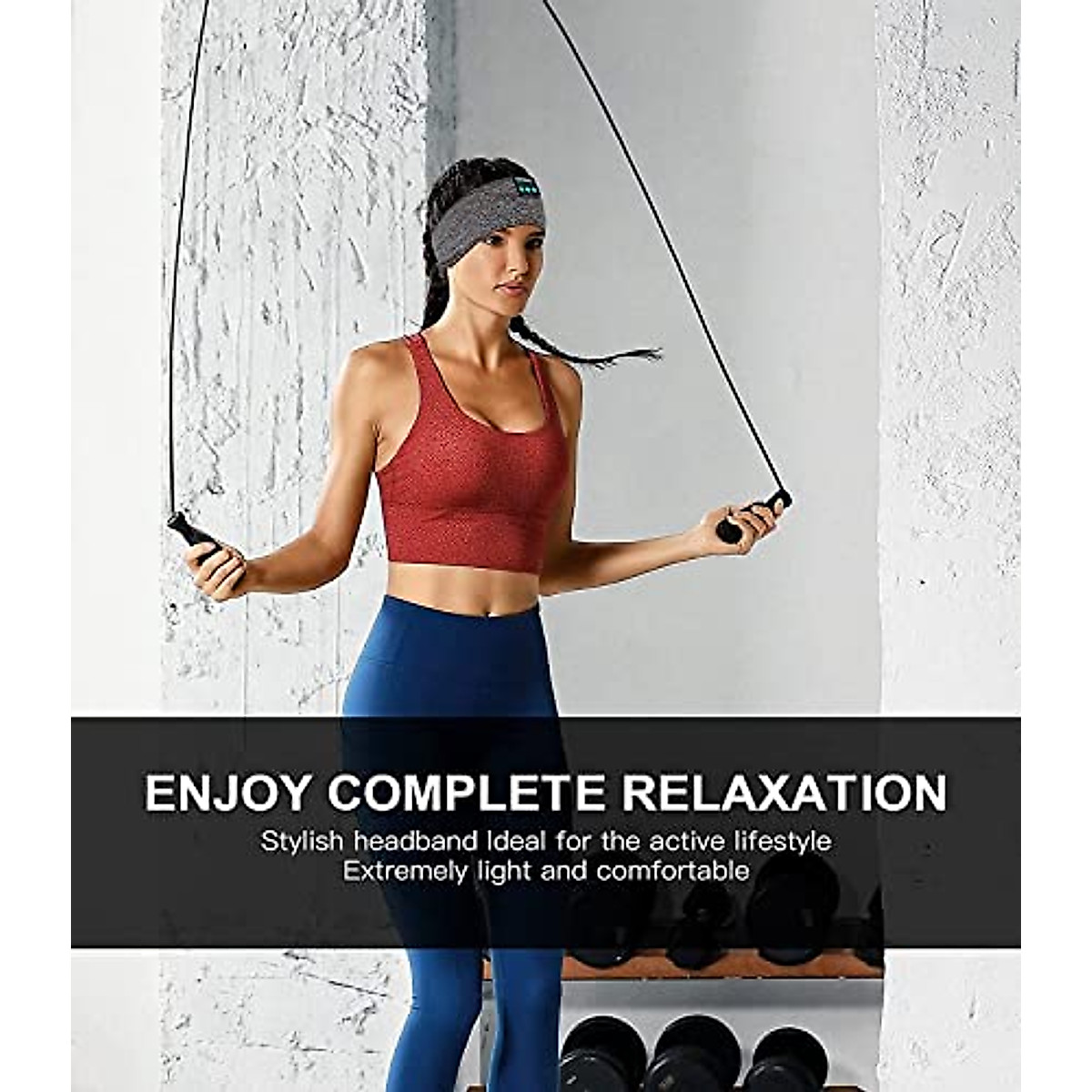 ASMRBAND Sleep Headphones Wireless Sports Headband, Headband Headphones 10Hrs Bluetooth Headband with Soft Cozy Earbuds Comfortable Sleeping Headphones for Side Sleepers, Cool Tech Gadgets Unique Gift