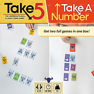 AMIGO Games Take 5 & Take a Number – Two Complete Games in One – Take 5 is The Classic 6 Nimmt! & Take a Number is Also Known as X Nimmt! – Classic Card Games for Kids & Adults Ages 8 & Older