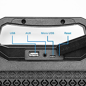 Fiodio IPX6 Waterproof Portable Speakers, Wireless Outdoor Travel Party Speaker, Built-in Microphone, USB for Sports, Beach, Hiking and Camping, black