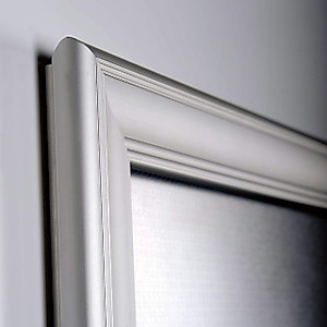 M&T Displays Silver 40x60 Picture Frame Made of 1.58 inches Aluminum Profile Front Loading Wall Mounting Fancy Snap Frame Display for Poster or Document with Mitered Corner