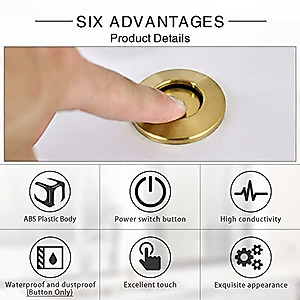 SINKINGDOM Air Switch Button for Sink Top Garbage Disposal Part, Champagne Bronze