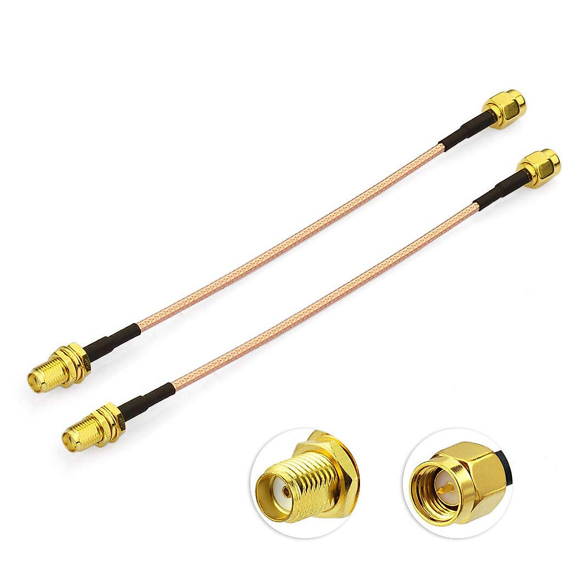 Bingfu SMA Female Bulkhead Mount to SMA Male RG316 Antenna Extension Cable 6 inch 15cm 2-Pack Compatible with 4G LTE Router Gateway Cellular SDR USB Dongle Receiver