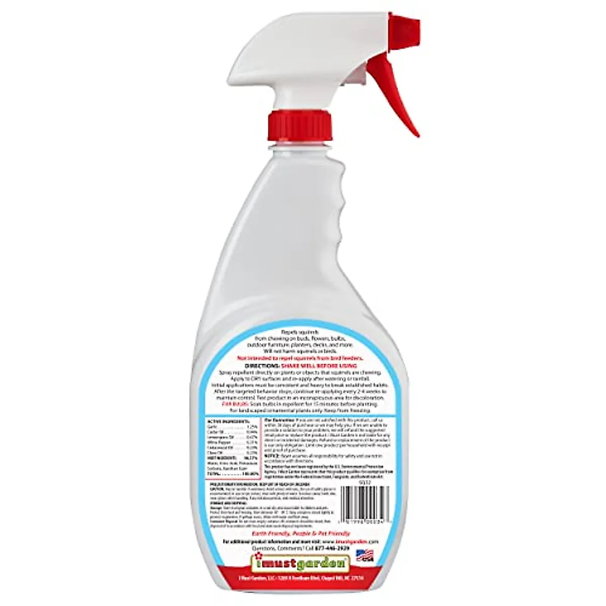 I Must Garden Squirrel Repellent: Protects Vehicles, Plants, Decking, & Furniture – Works on Chipmunks – 32oz Ready to Use