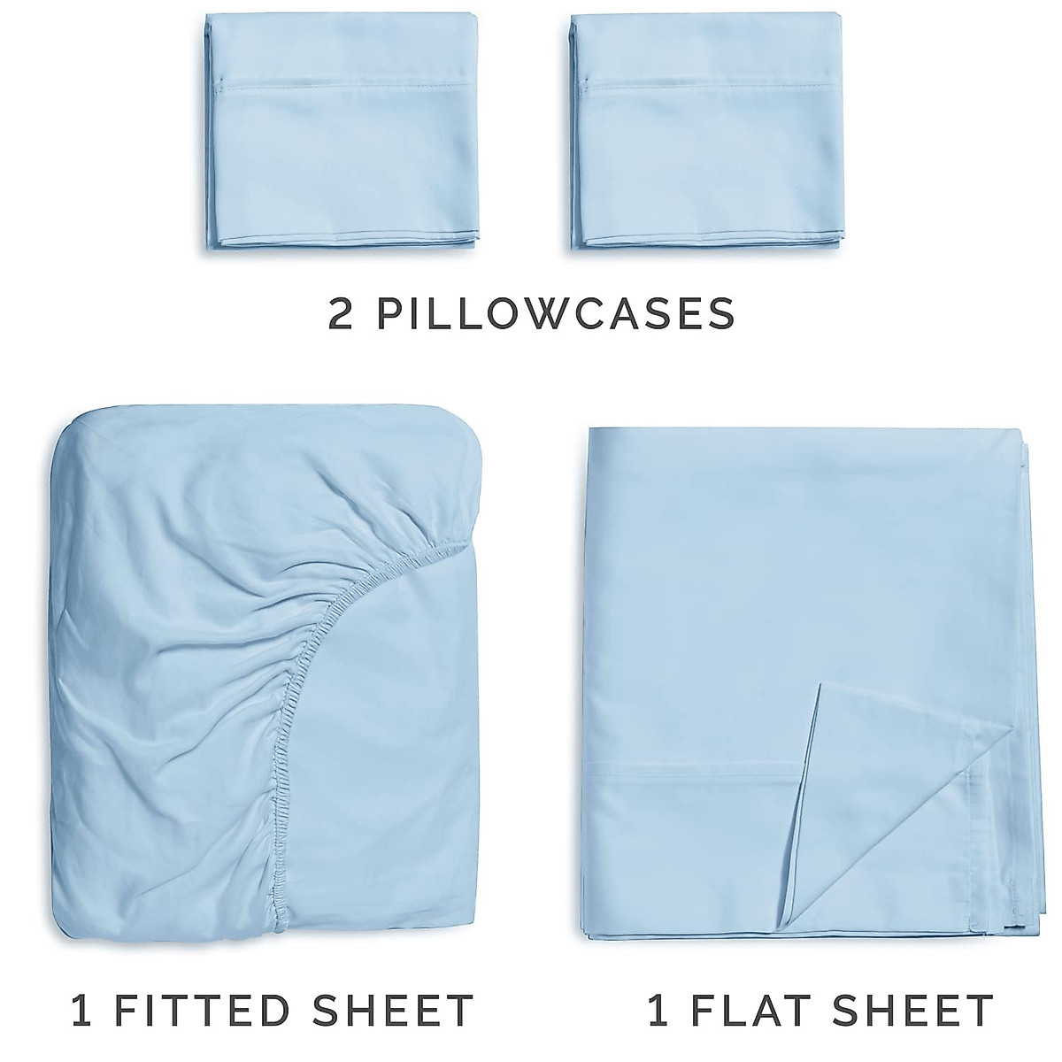 400 Thread Count Cotton - King Size Sheet Set - 100% Cotton Sheets - 400-Thread-Count - Sateen Cotton - Deep Pocket Cotton Bed Sheets - Silky & Soft Cotton - Hotel Quality Cotton Sheet for King Beds