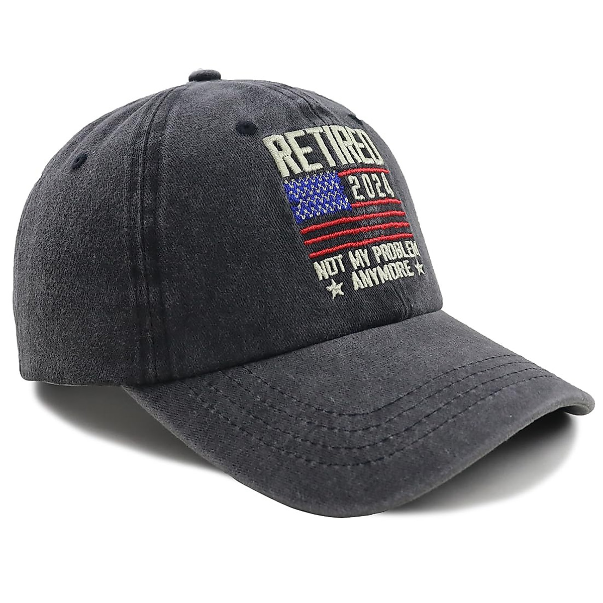 Retirement Gifts for Men Women, Retired 2024 Not My Problem Anymore with American Flag Hat, Happy Retirement Party Decorations Baseball Cap, Birthday Gift for Veterans Dad Mom Grandpa Grandma Friend