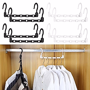 Space Saving Hangers, 8 PCS 5 Holes Plastic Closet Organizers and Storage Shirt Organizer for College Dorm Room