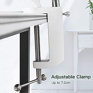 Gynnx Magnifying Lamp with Clamp, Dimmable 10X Magnifier, LED 4200 Lumens,5 Inches Magnifier Glass, Adjustable Stainless Steel Lamp Arm for Reading,Craft,Knitting,Desktop Office Workbench MY2（Green）