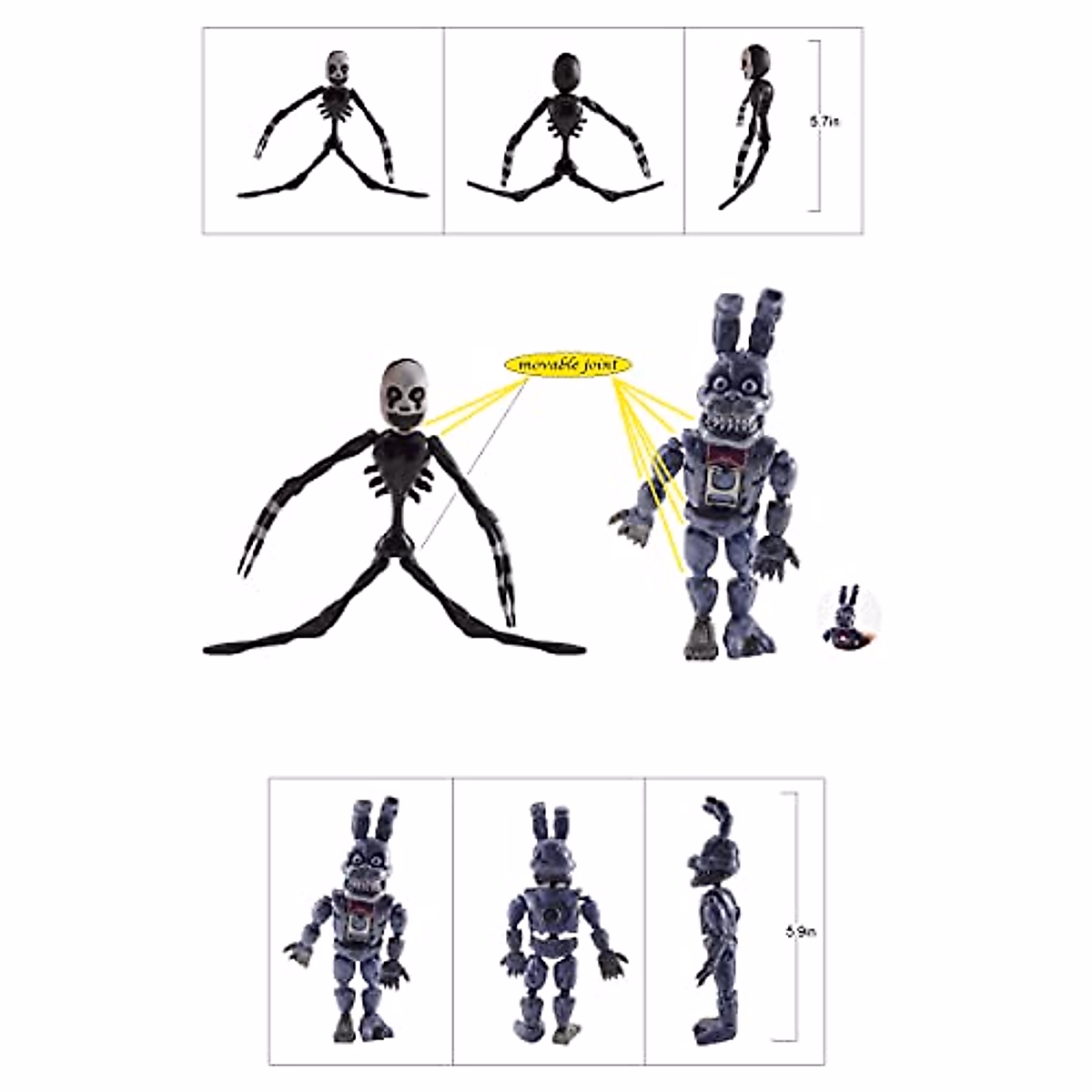 Toysvill FNAF Action Figures (Set of 11pcs) Inspired by Five Nights at Freddy's Toys, Jointed Dolls Perfect Collection and Gift
