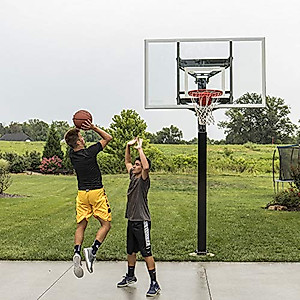 Goalsetter All-American In Ground Adjustable Basketball System with 60-Inch Acrylic Backboard and Single Static Rim, Black (SS45560A1)