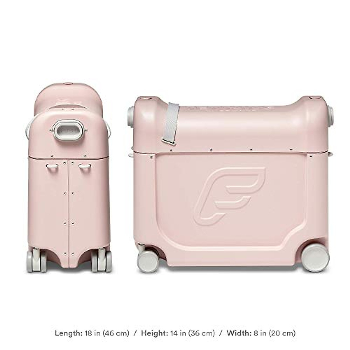 JetKids by Stokke BedBox, Pink Lemonade - Kid's Ride-On Suitcase & In-Flight Bed - Help Your Child Relax & Sleep on the Plane - Approved by Many Airlines - Best for Ages 3-7