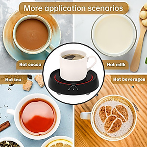 XUKEIB Coffee Mug Warmer for Desk Auto Shut Off, Candle Wax Melt Warmer for Jar Candles, Safely Releases Scents Without a Flame, Electric Self Heated Plate for Heating Milk, Tea, Hot Chocolate