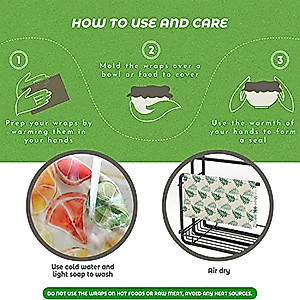 Beeswax Reusable Food Wraps - (6 Packs, 3 Sizes S,M,L, with 2 Meter Hemp Rope, Two Buttons) Plastic and Silicone Free, Eco-friendly Wrap, Wax Paper for Food,Yellow Lemon